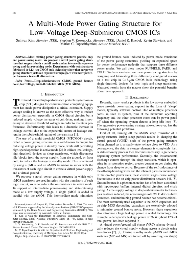 2007 07 A Multi-Mode Power Gating Structure For Low-Voltage Deep ...