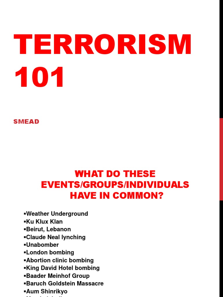 Terrorism 101 Pdf Ku Klux Klan Israel