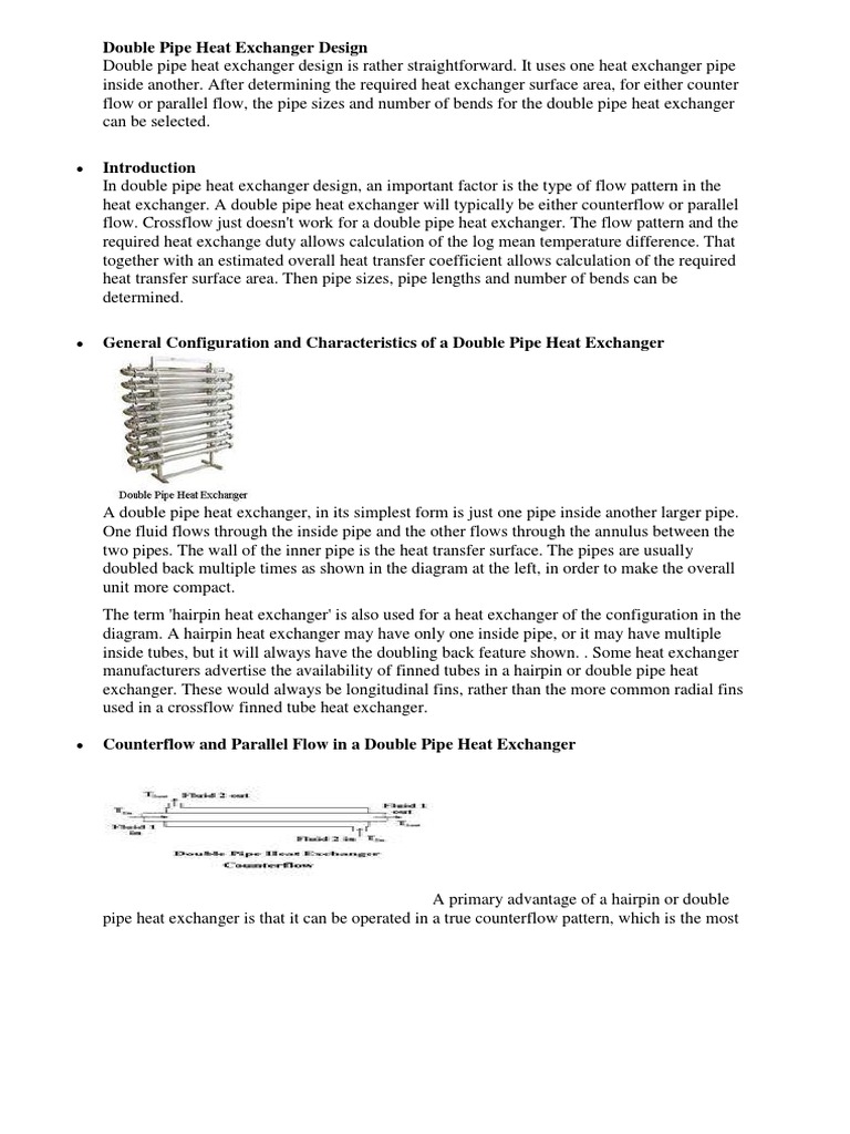 Double Pipe Heat Exchanger Design | PDF | Heat Exchanger | Heat Transfer