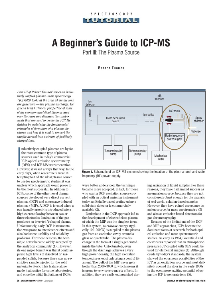 A Beginner's Guide To ICP-MS: Part III: The Plasma Source | PDF