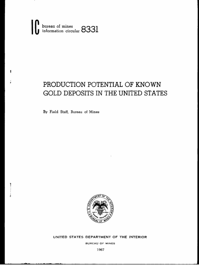 U.S. Gold Deposits Production Potential | PDF | Rocky Mountains | Mining