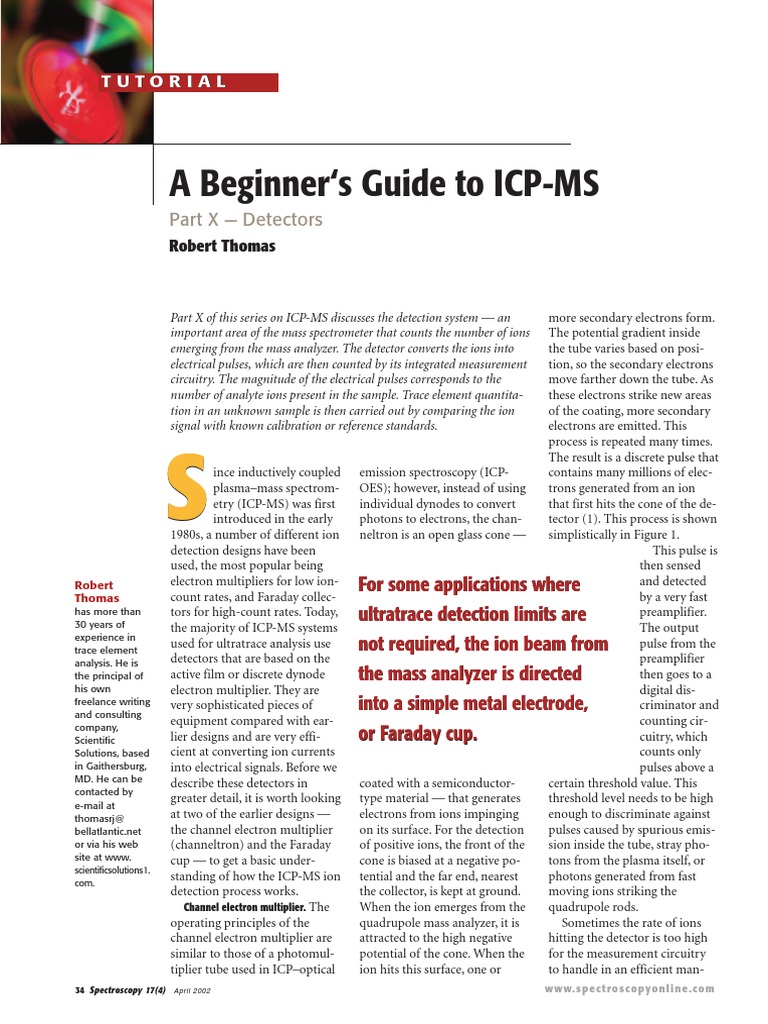 A Beginner S Guide To ICP-MS: Part X - Detectors | PDF | Mass ...
