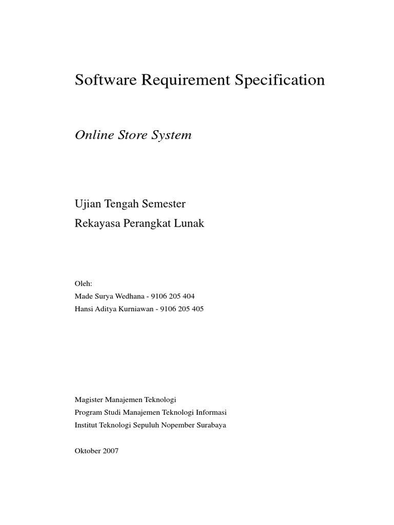 Contoh Srs | PDF