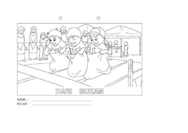 Gambar Mewarna Hari Sukan | PDF