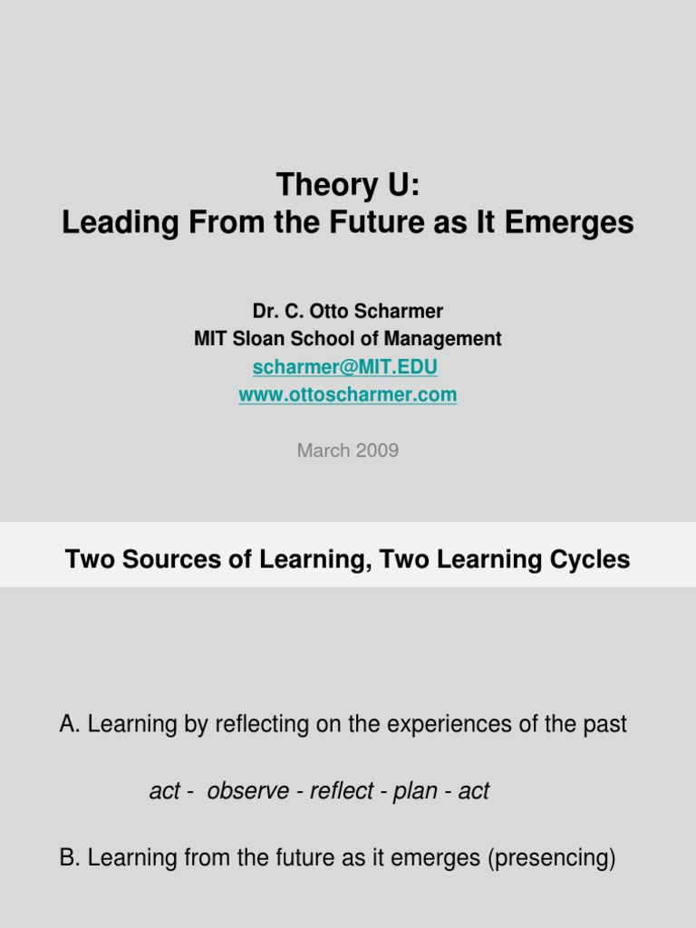 Theory U: Leading from the Future | PDF