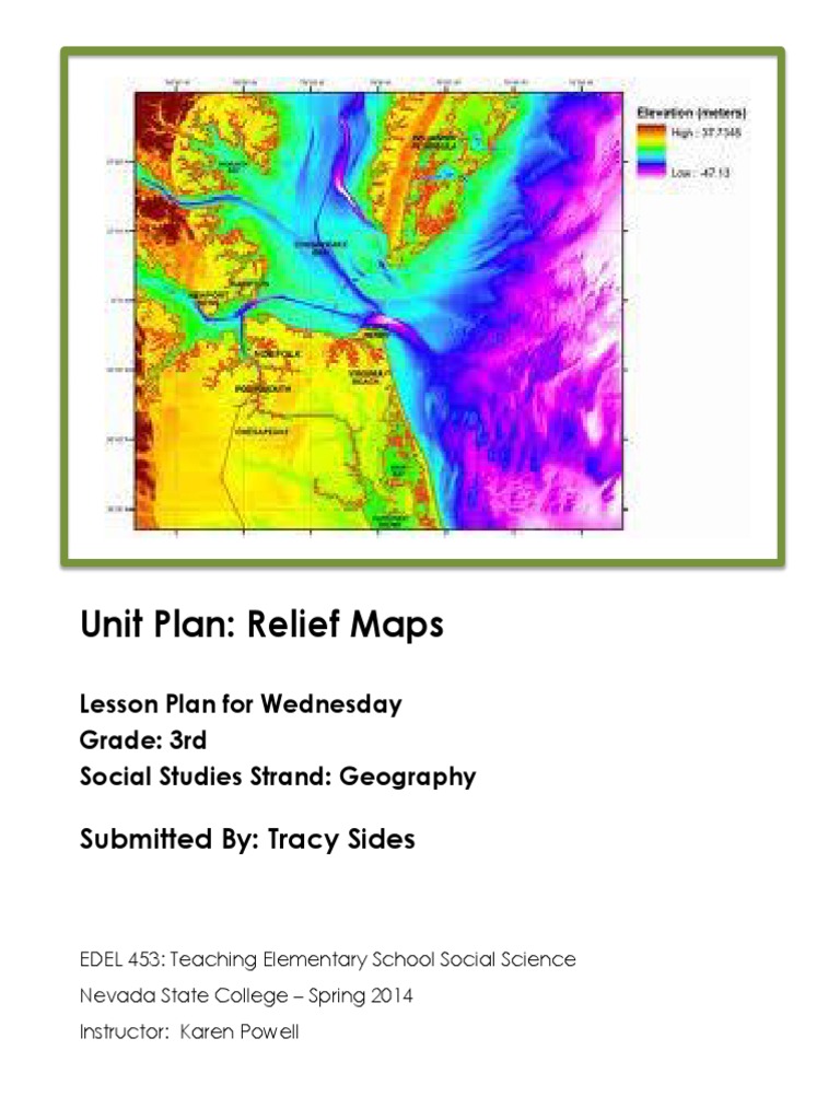 Unit Plan: Relief Maps: Submitted By: Tracy Sides | PDF | Map | Lesson Plan