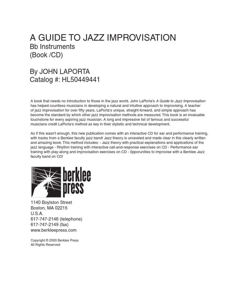 Laporta, John Guide To Improv | PDF | Language Arts & Discipline | Foreign Language Studies