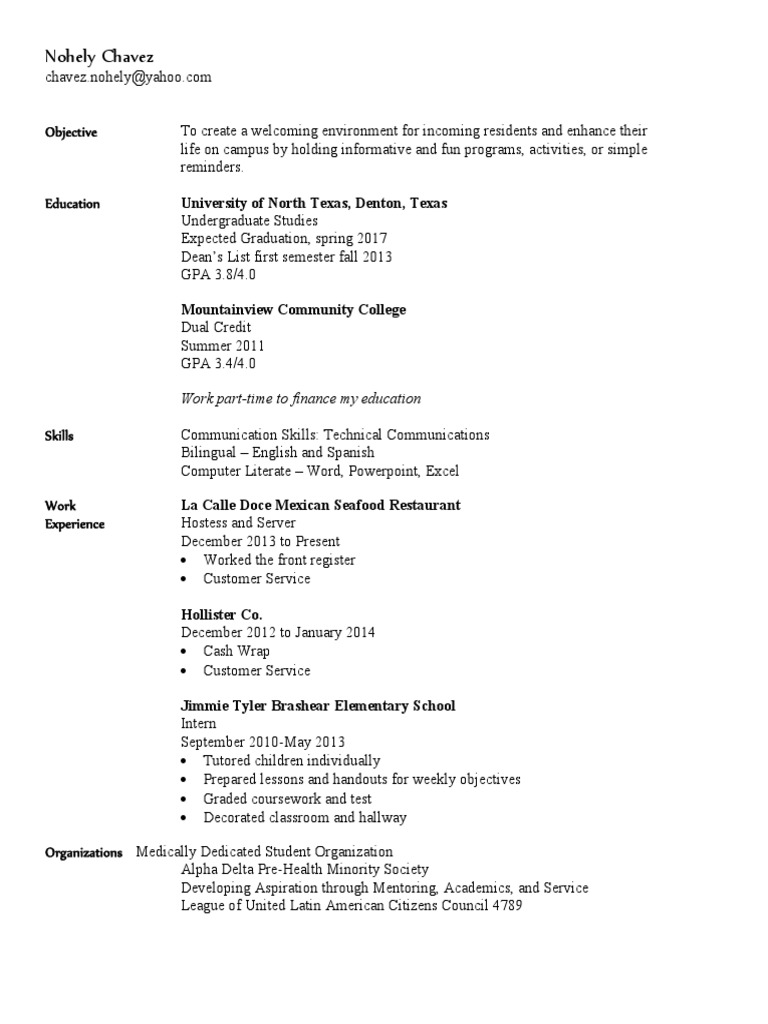 Tecm2700 Resume Rough Draft | PDF