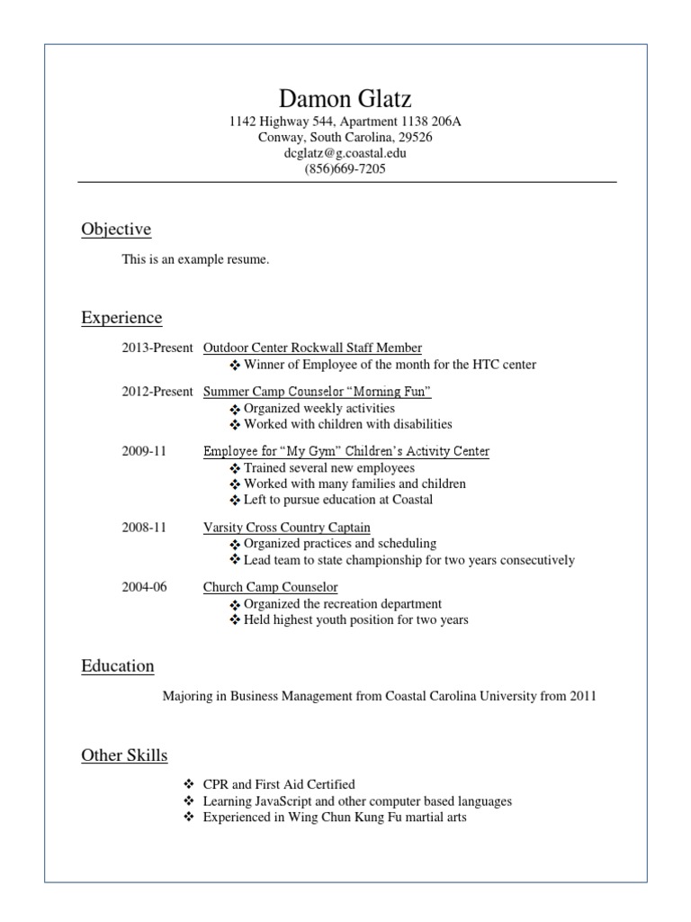 Example Rsum | PDF