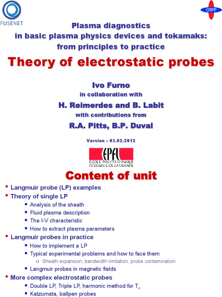 Theory Electrostatic Probes | PDF | Phases Of Matter | Transparent ...