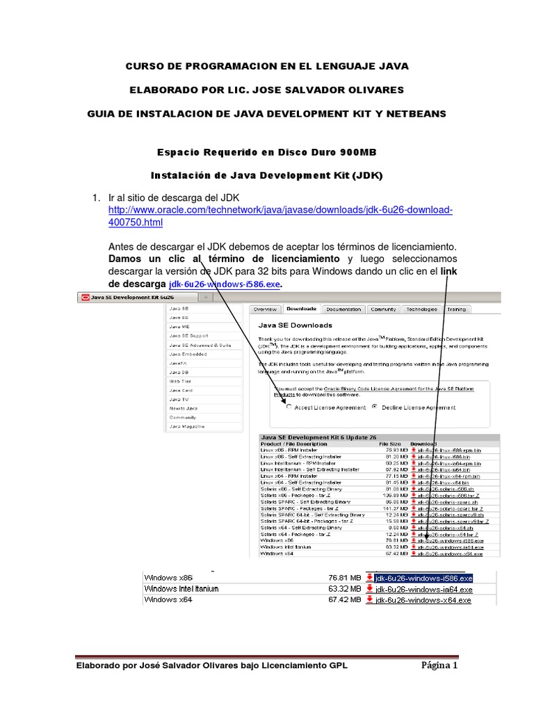Guía de Instalación de JDK y NetBeans | PDF | Java (lenguaje de programación) | Frijoles Netos