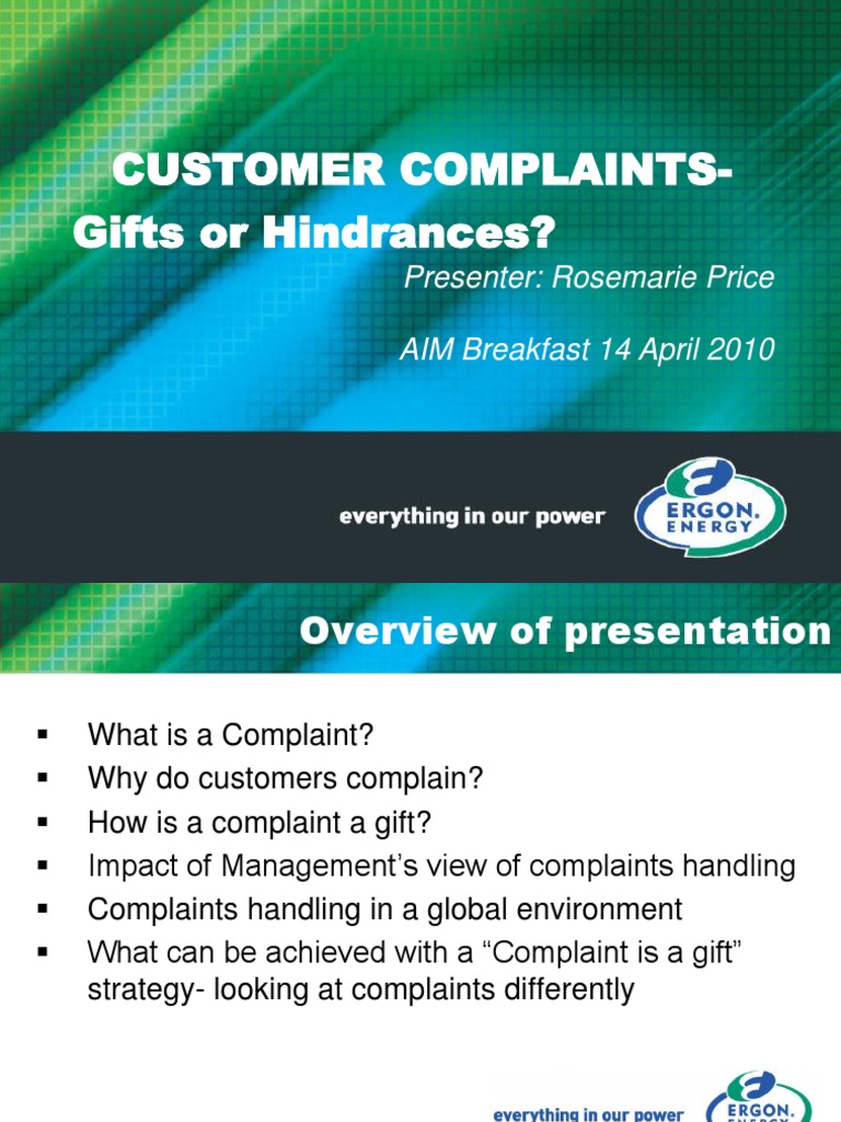 Customer Complaints as Opportunities | PDF | Customer Experience ...