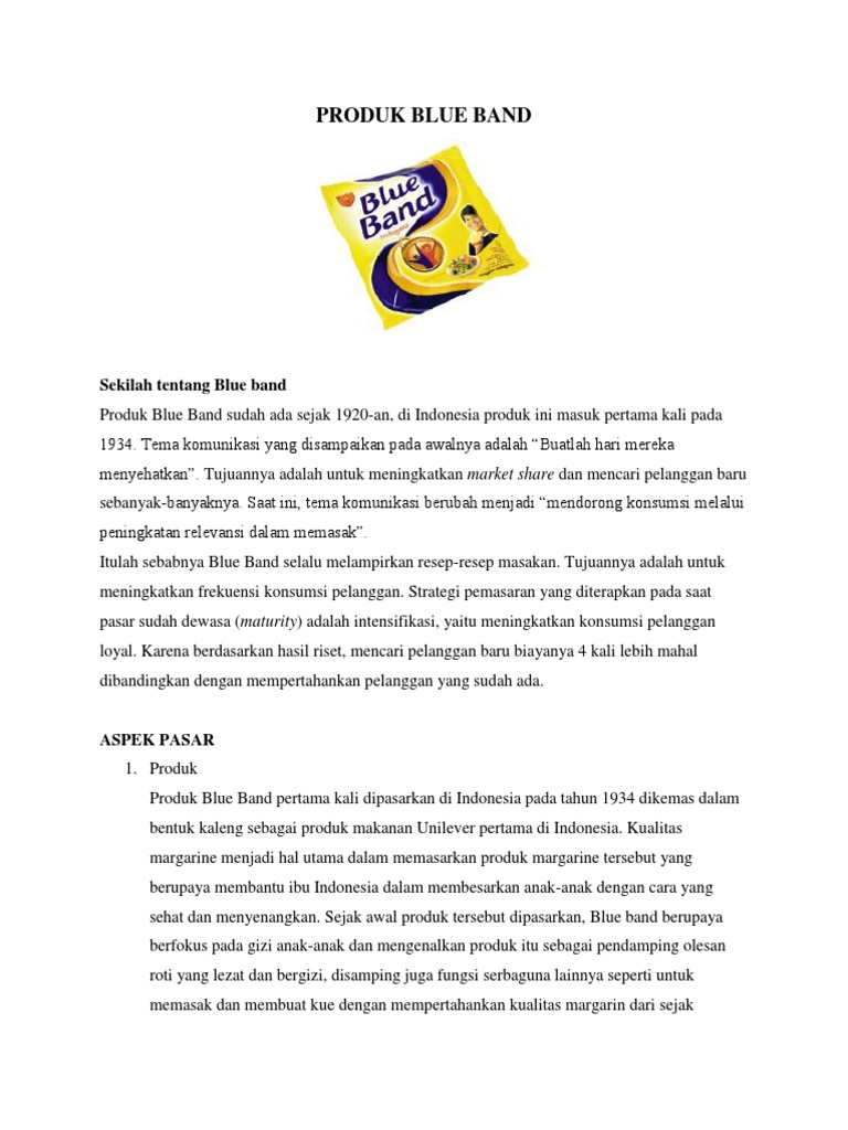 Produk Blue Band | PDF | Ilmu Sosial | Kesehatan Holistik