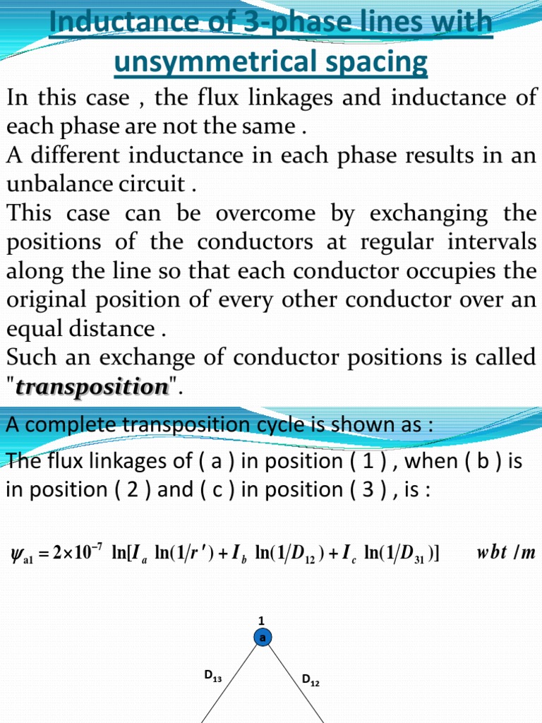Inductance of 3 Phase Line | PDF | Transformer | Electrical Impedance