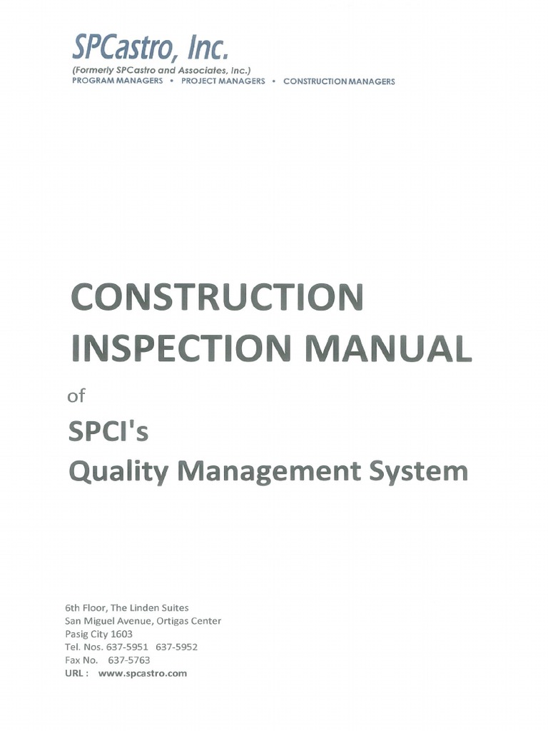 Construction Inspection Manual | PDF