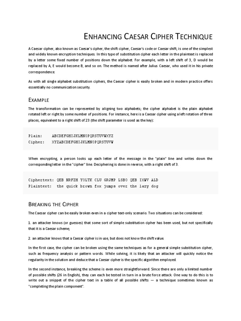 The Caesar Cipher Right