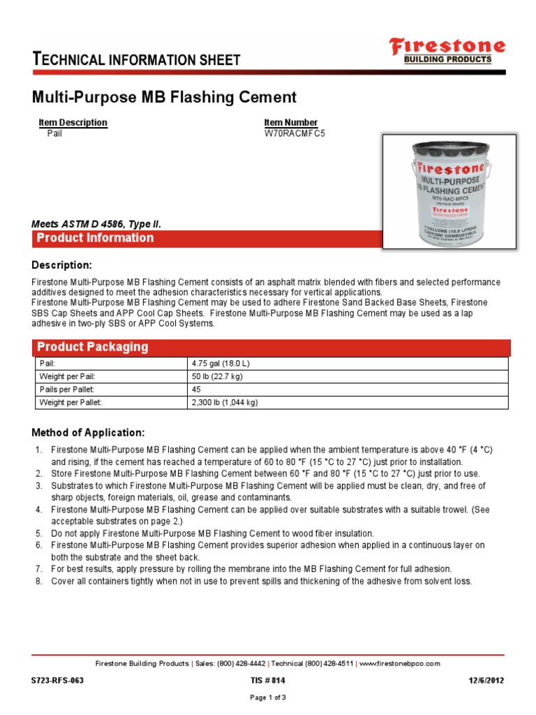 814 Multi-Purpose MB Flashing Cement | Download Free PDF | Adhesive ...