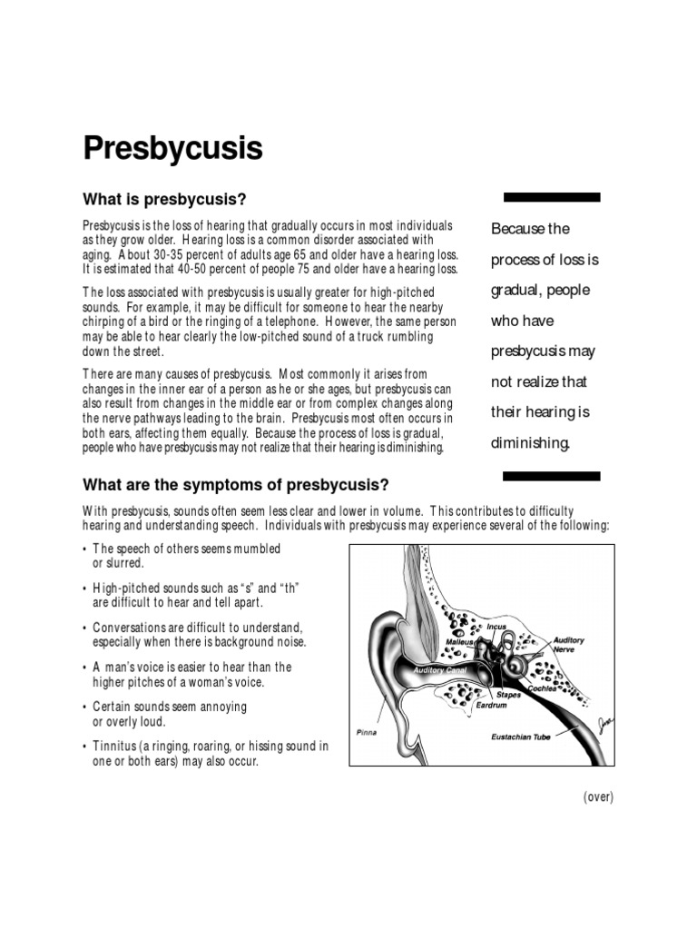 Presbycusis | Ear | Hearing Loss