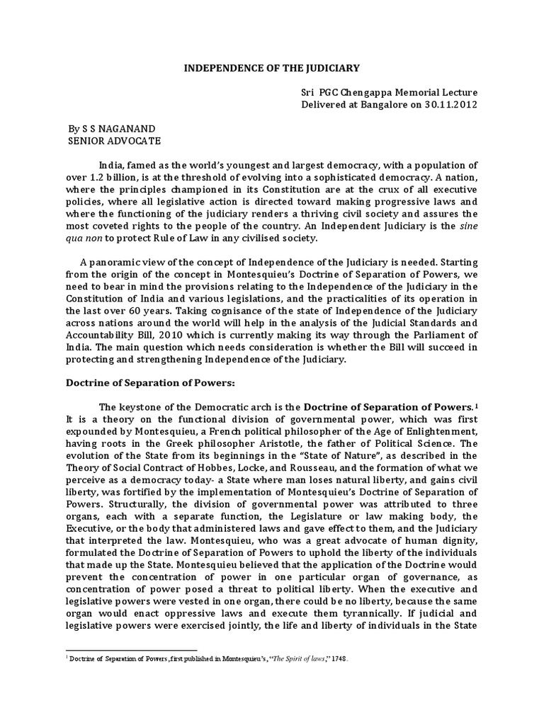 Independence of the Judiciary | United States Federal Judge | Judiciaries