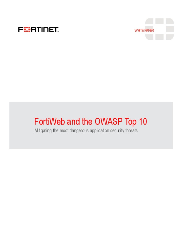FortiWeb OWASP Top 10 | PDF | Computer Security | Security
