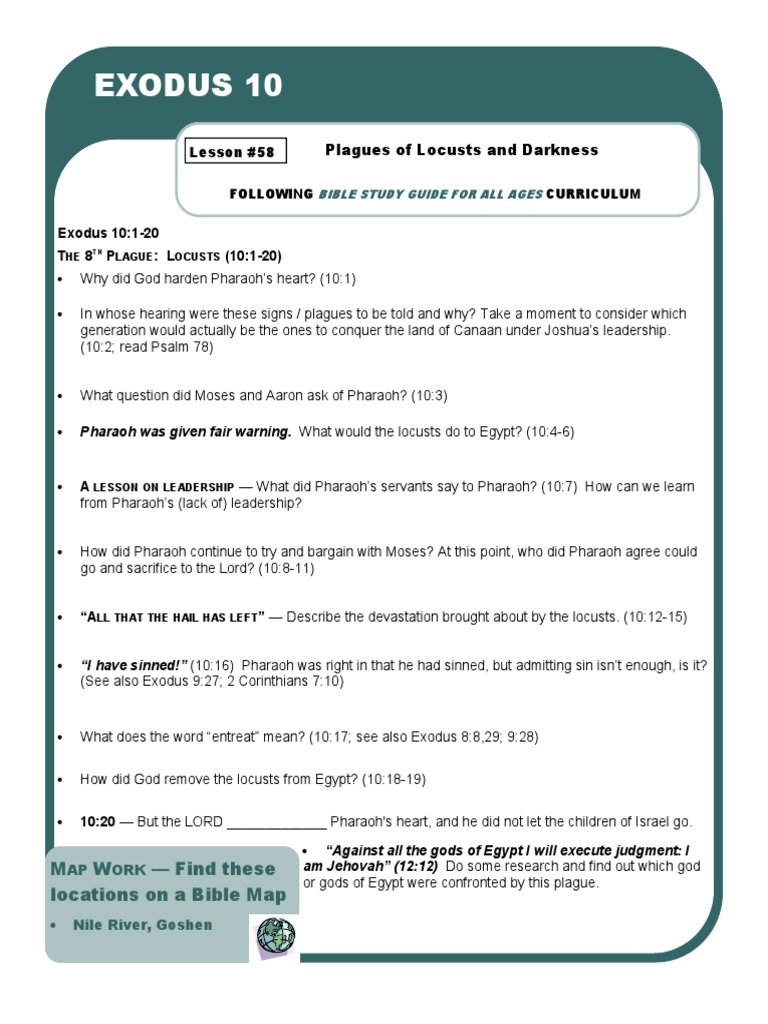 Exodus 10: Plagues of Locusts and Darkness | PDF | Book Of Exodus | Pharaoh