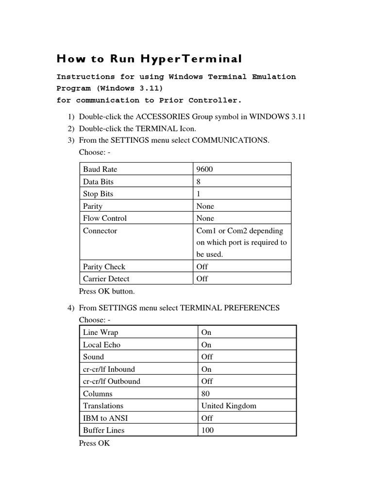 How To Setup Hyperterminal | PDF | Double Click | Microsoft Windows