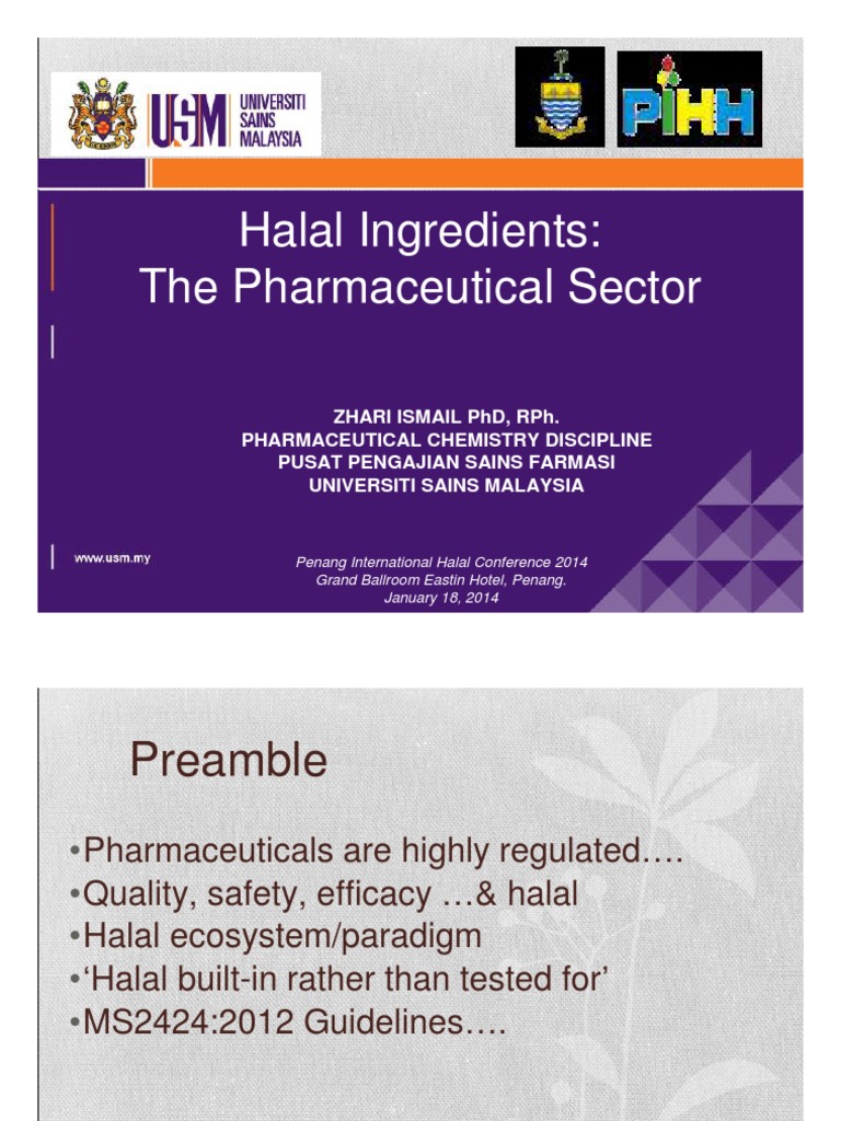 Prof Dr. Zhari - Halal Pharma Ingredients | PDF | Gelatin | Vaccines