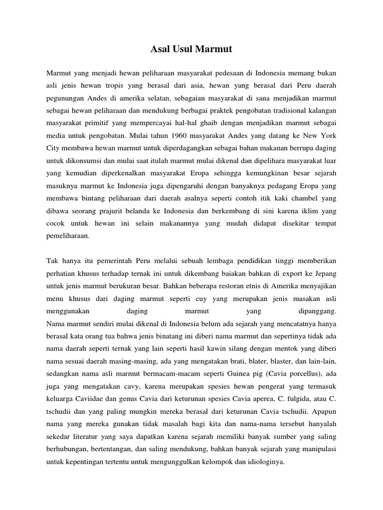 Asal Usul Marmut | PDF
