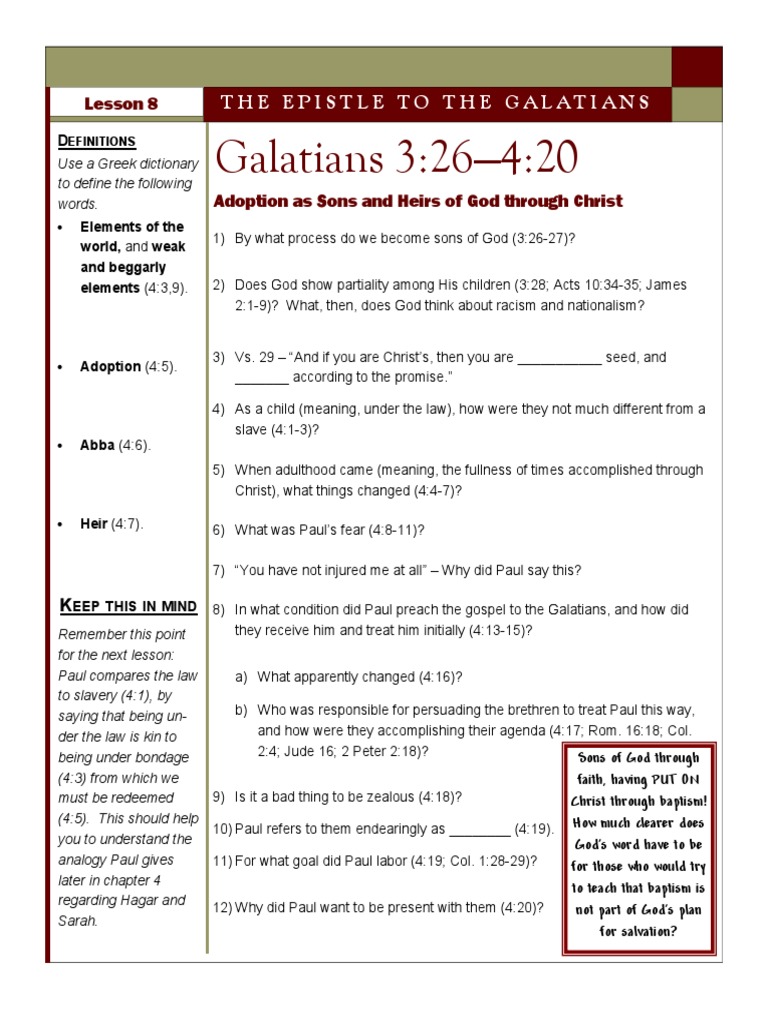 Galatians Lesson 8 | PDF | Social Science | Foreign Language Studies