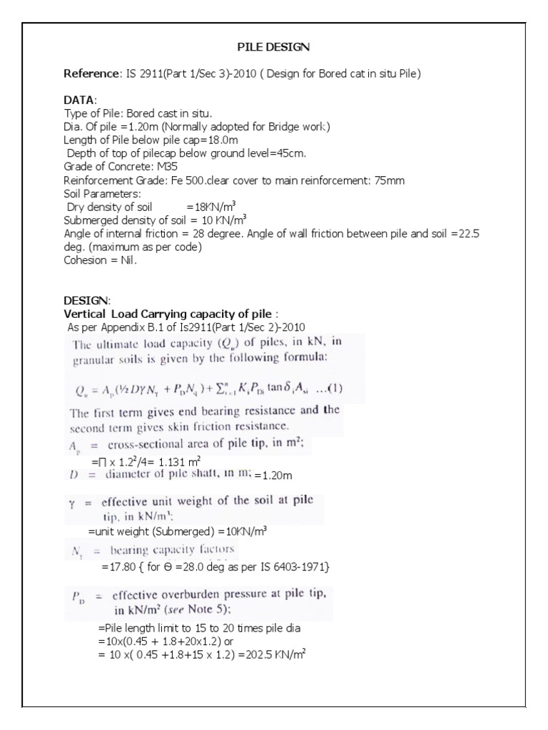 Pile Design | PDF | Deep Foundation | Civil Engineering