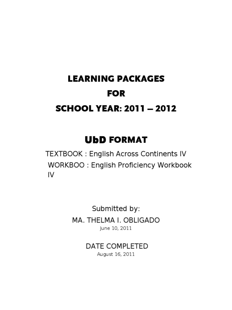 Learning Packages | PDF