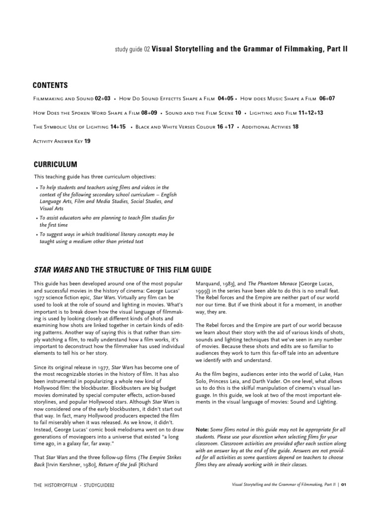 Film Grammar: Sound and Lighting | PDF | Star Wars | Entertainment