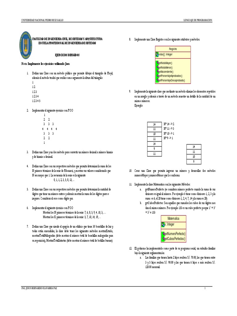 Ejercicios Poo | Programación orientada a objetos | Números