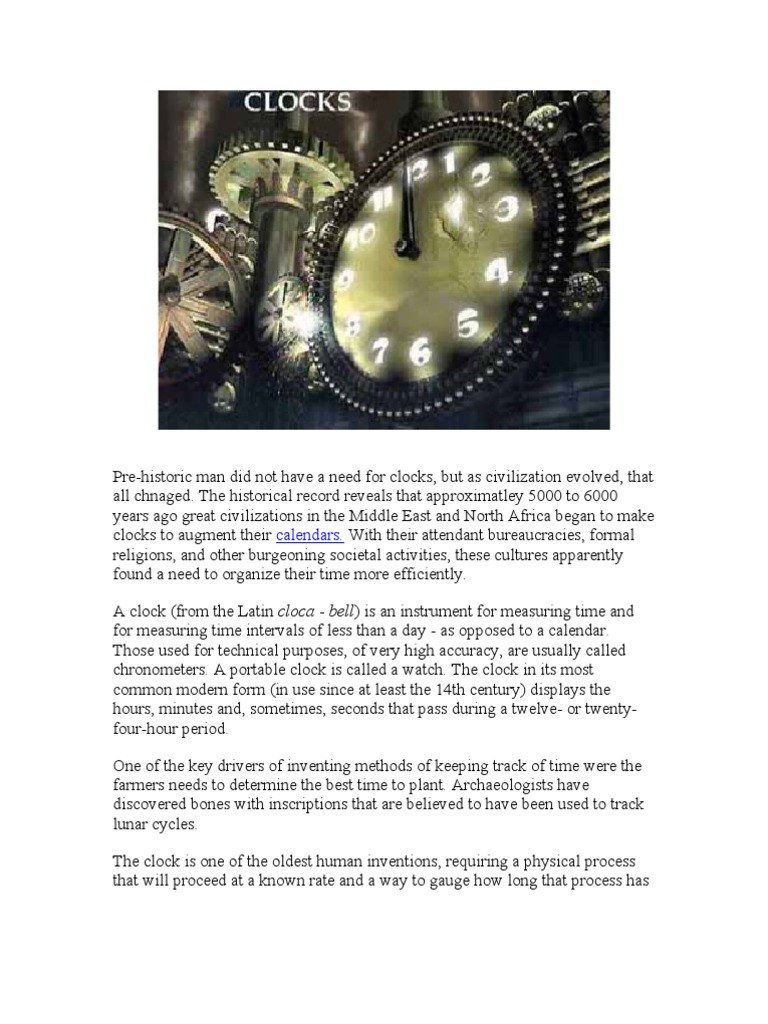 Ancient Timekeeping Methods and Clocks | PDF | Clock | Pendulum