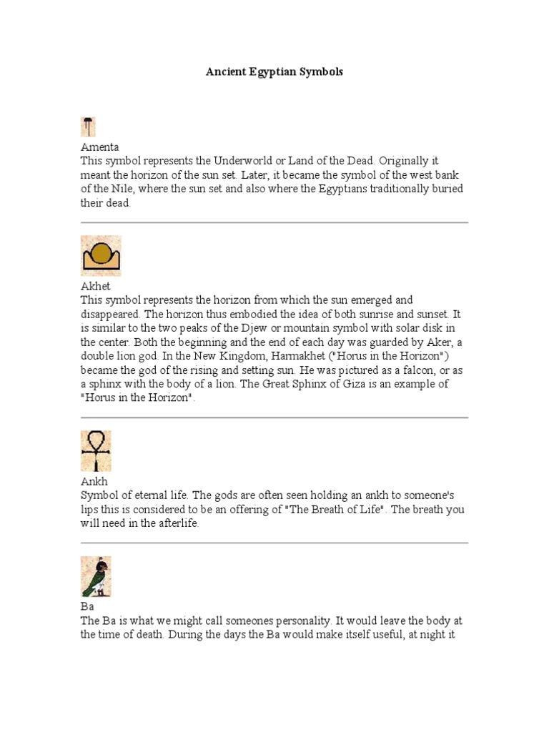 Ancient Egyptian Symbols | PDF | Ancient Egyptian Religion | Isis