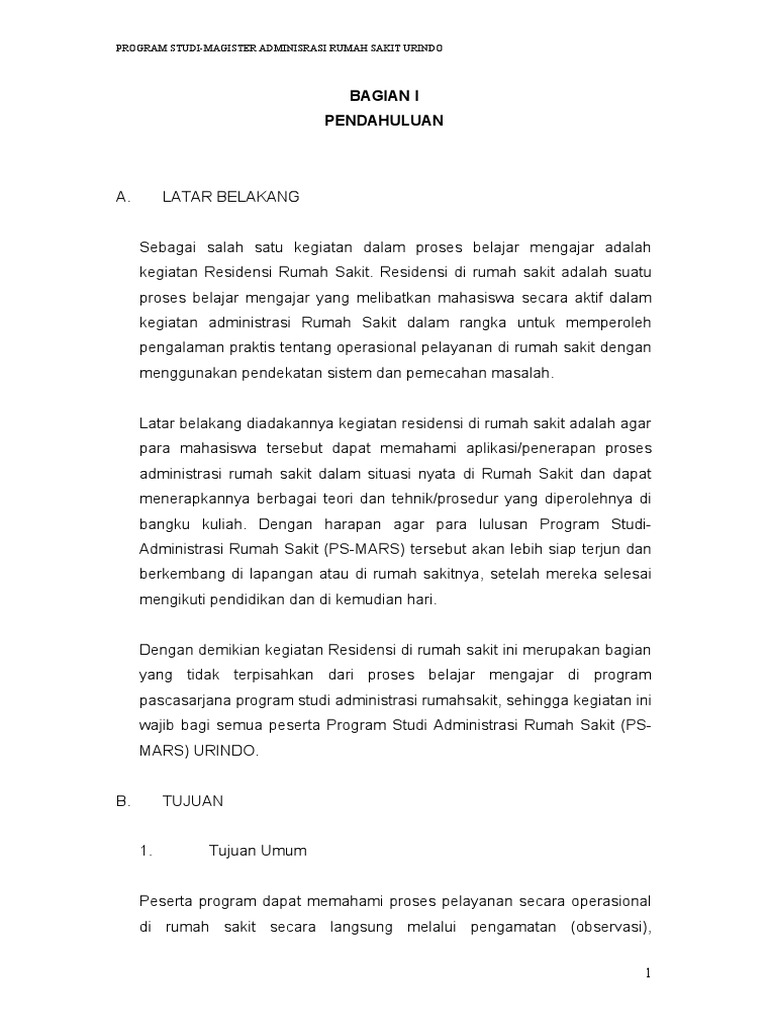 Residensi Mahasiswa PS-MARS URINDO | PDF | Karier & Perkembangan
