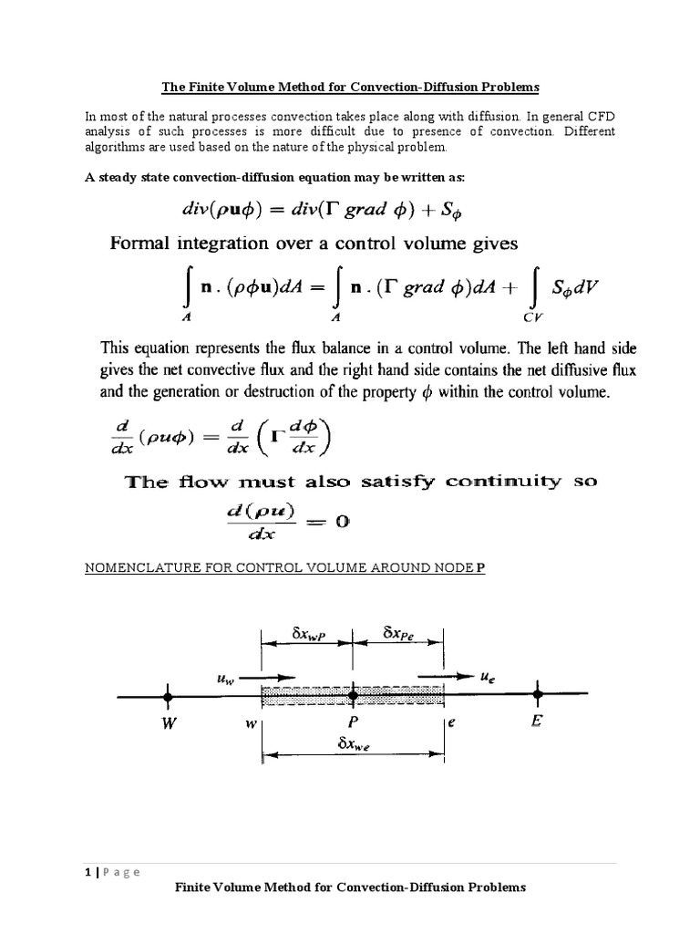 The Finite Volume Method For Convection | PDF