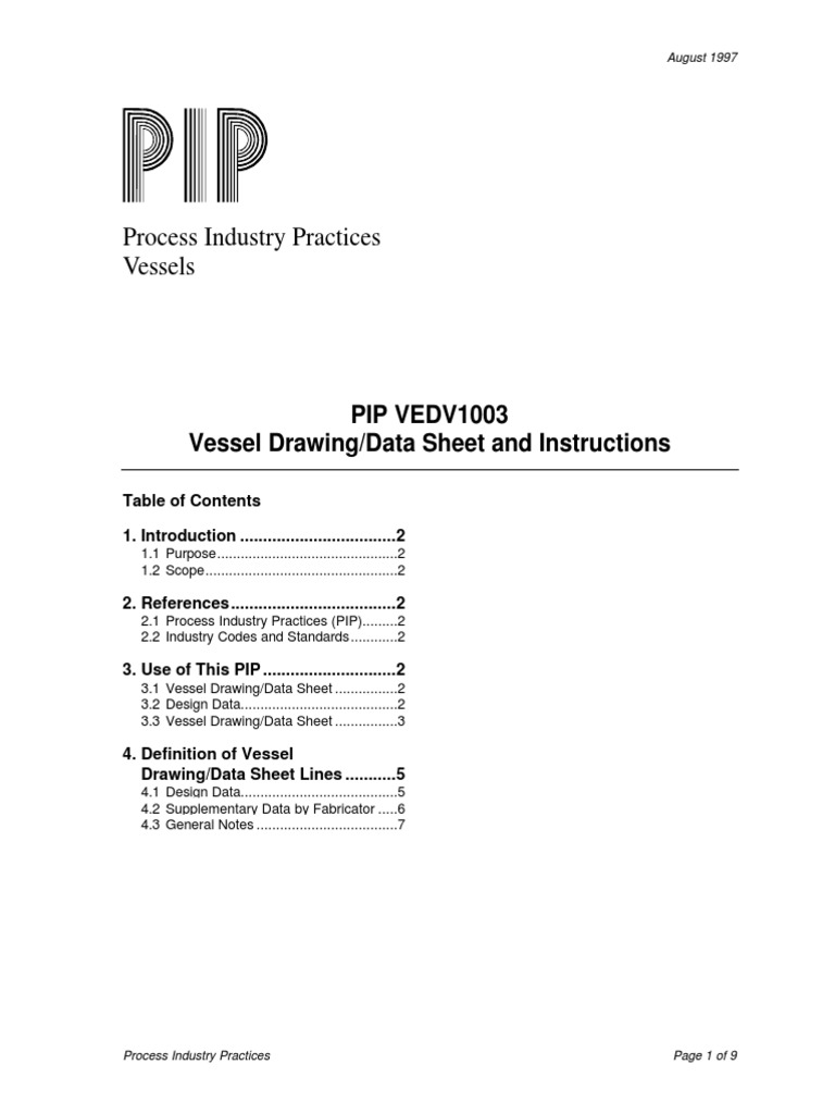 Vessel Drawing/Data Sheet Instructions | PDF | Specification (Technical ...