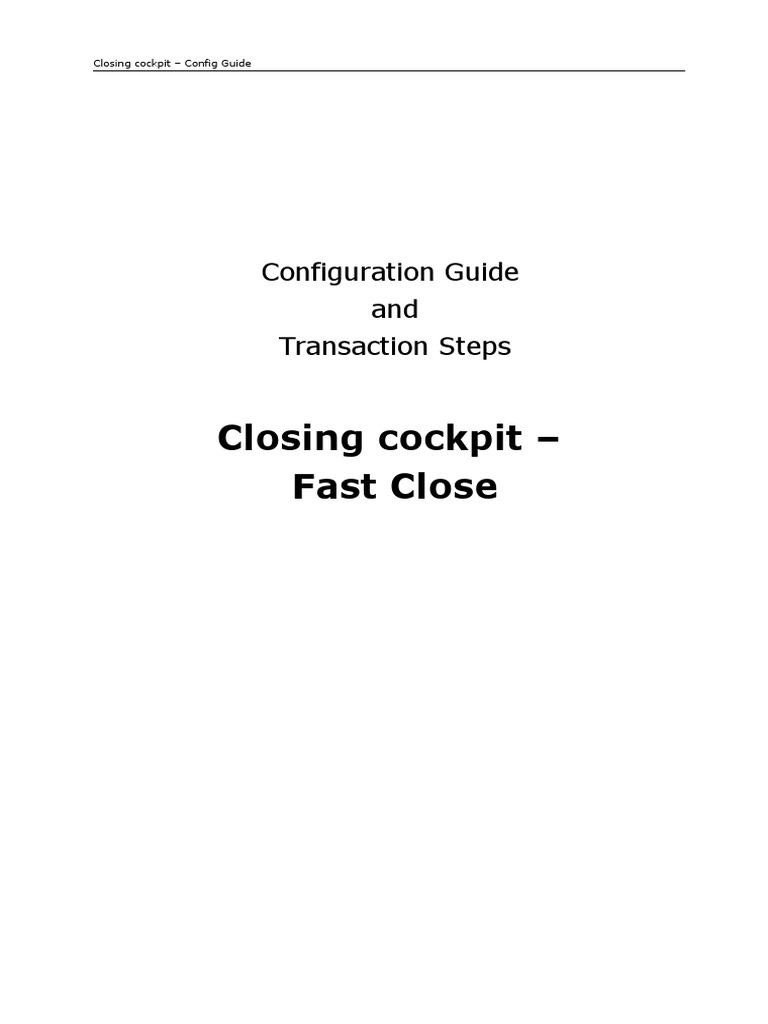 Closing Cockpit Configuration Version 1.0 | PDF | Software Engineering ...