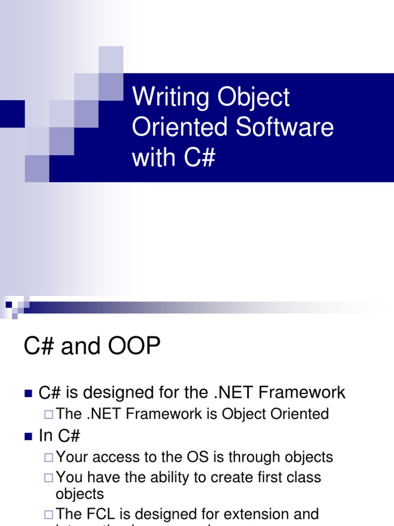 03 OO With CSharp | PDF | Class (Computer Programming) | Method (Computer Programming)
