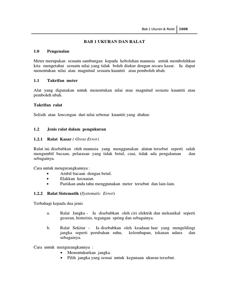 Ukuran Dan Ralat | PDF