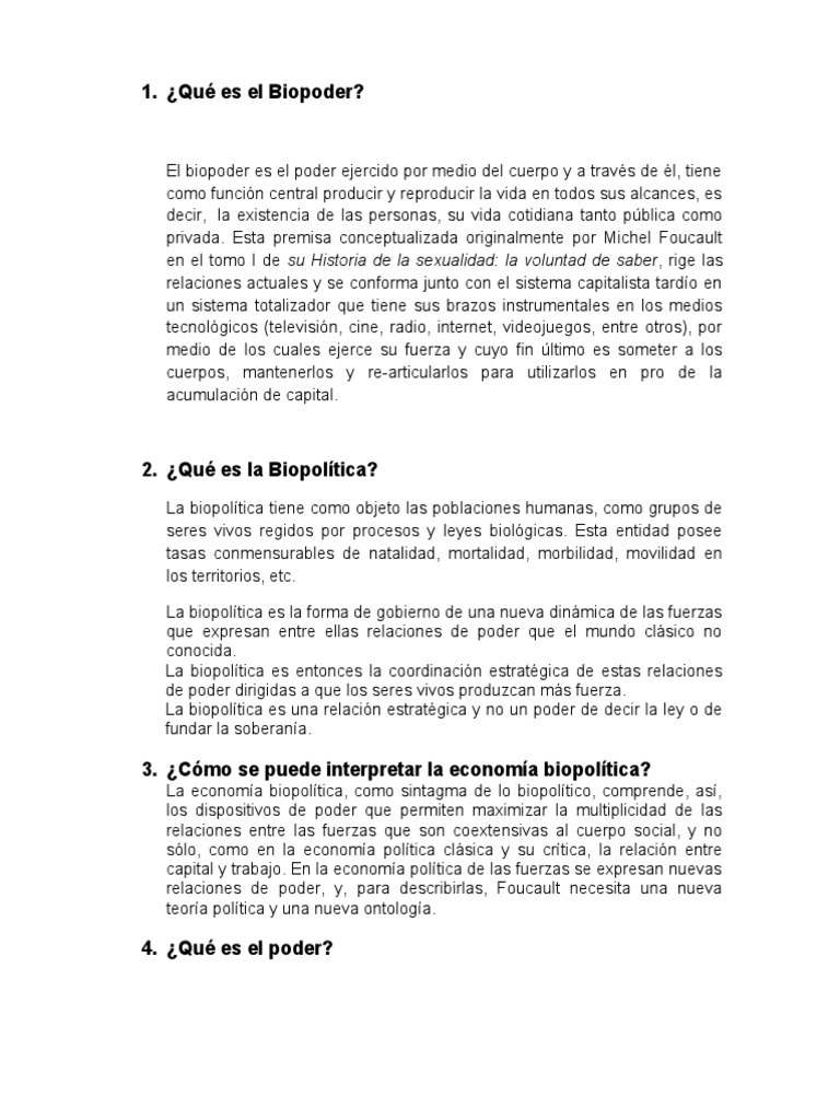 Qué Es El Biopoder | Planificación | Calidad (comercial)