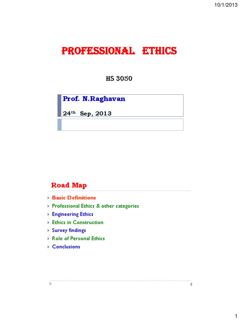 Professional Ethics Pdf Business Ethics Conflict Of Interest