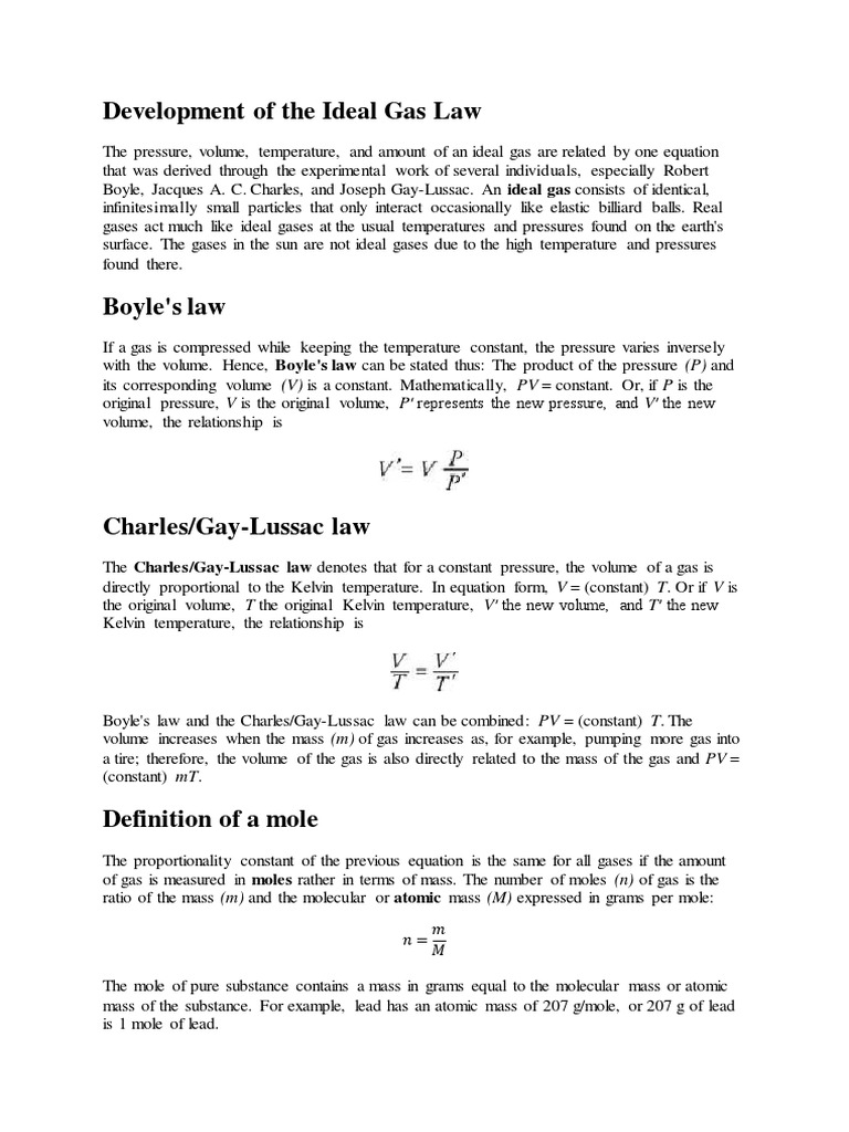 Understanding the Ideal Gas Law | PDF | Gases | Mole (Unit)