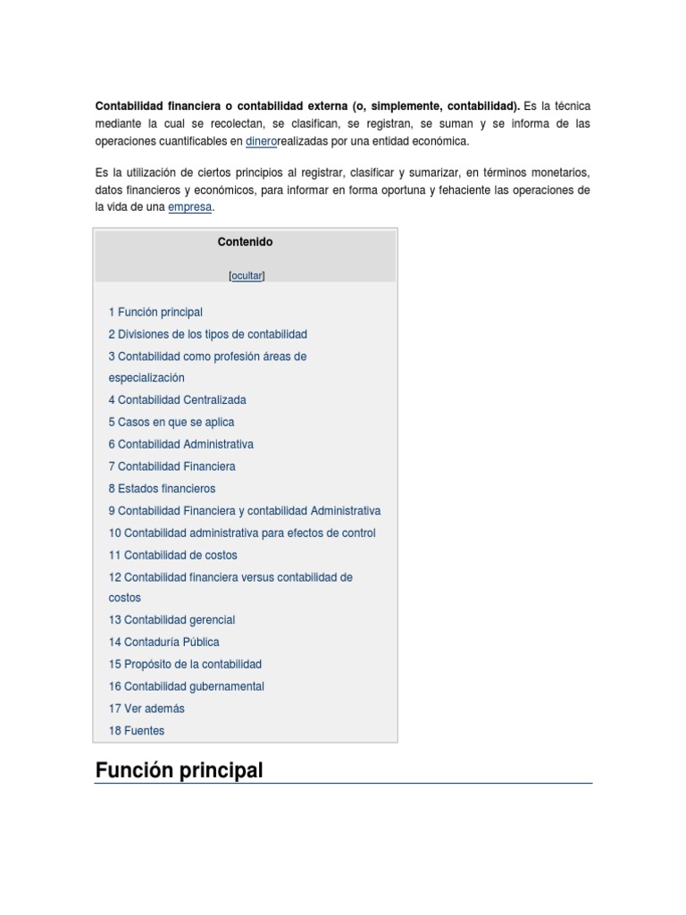 Contabilidad Financiera o Contabilidad Externa | PDF | Estado ...