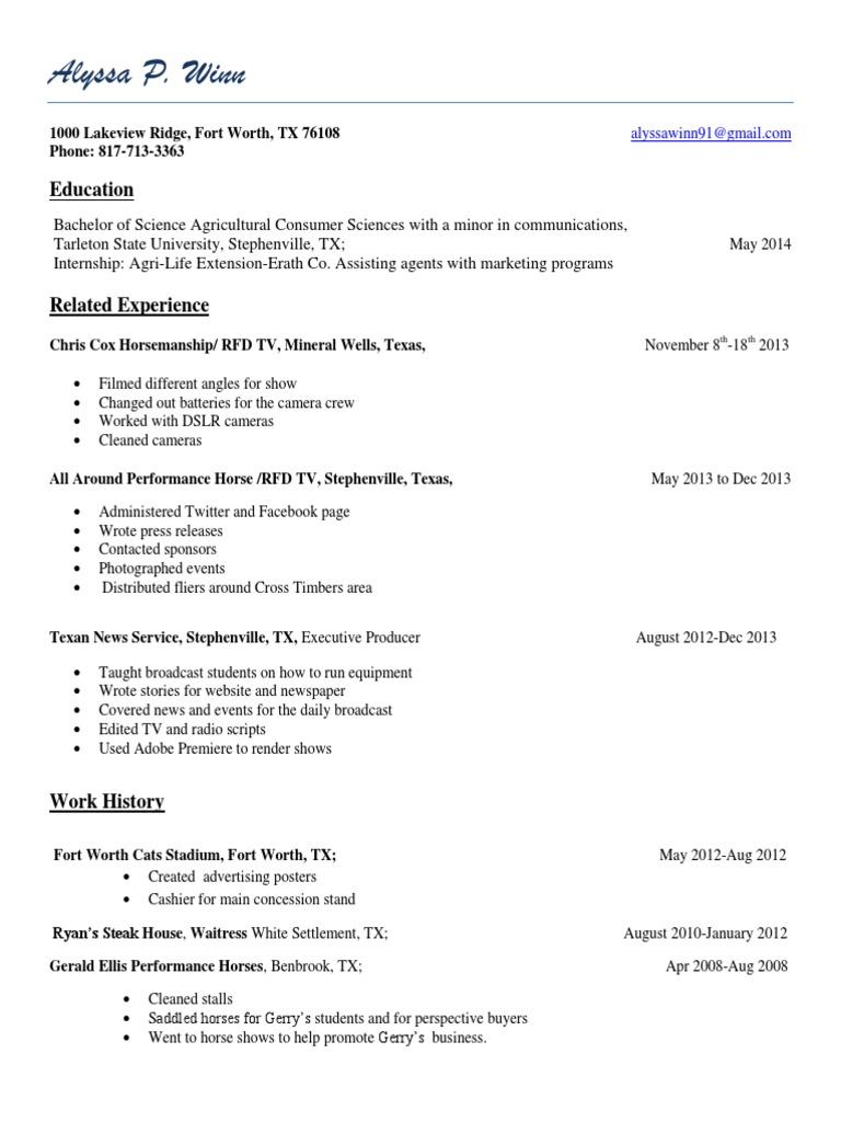 Alyssa Winn's Media & Marketing Resume | PDF | Career & Growth | Business