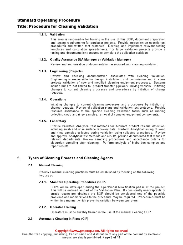 VAL-020 Procedure For Cleaning Validation Sample | PDF | Verification ...