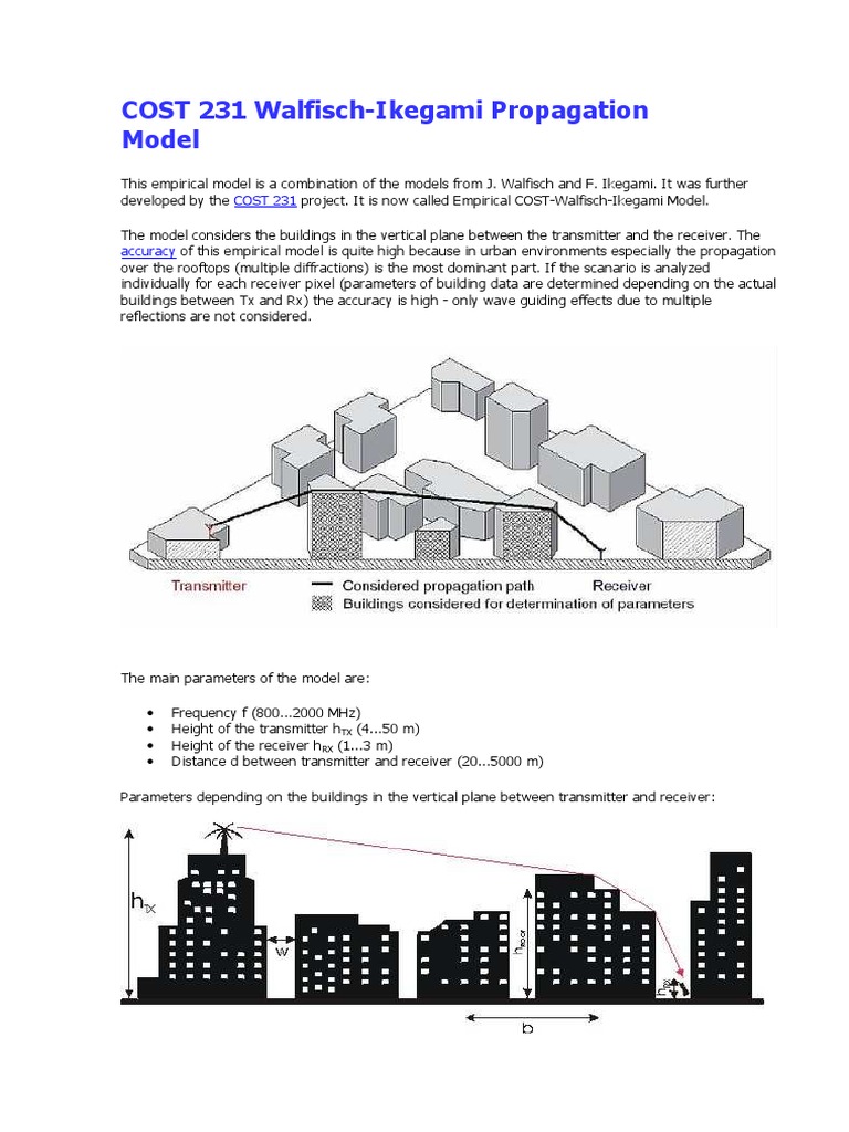Modelo Propagacion COST 231 | PDF | Diffraction | Radio Technology
