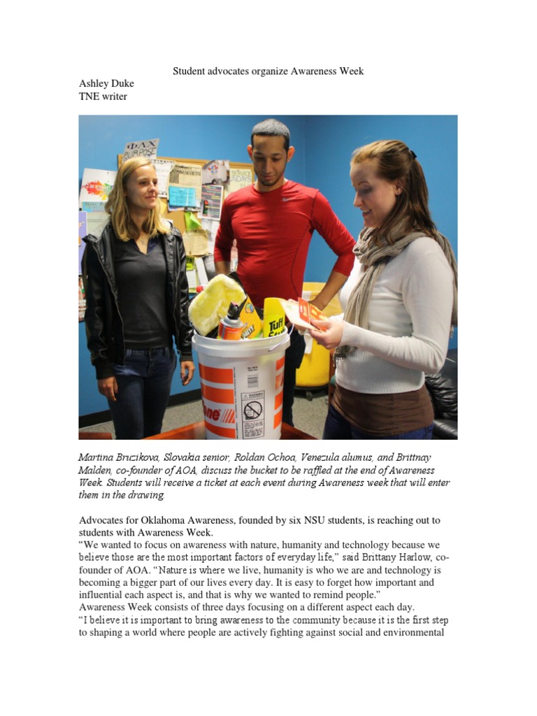 Student Advocates Organize Awareness Week | PDF | Further Education