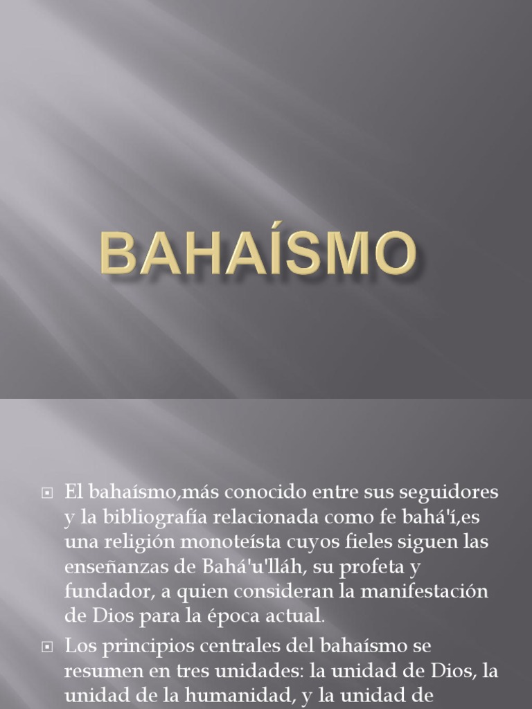 Bahaísmo | PDF | Fe bahá'í | Religión y creencia